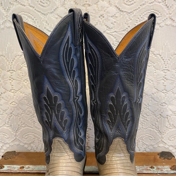 Tony Lama | Shoes | Exotic Lizard And Leather Vintage Black Label Tony ...